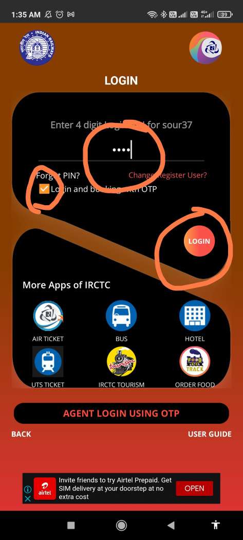 How can I Login in IRCTC?