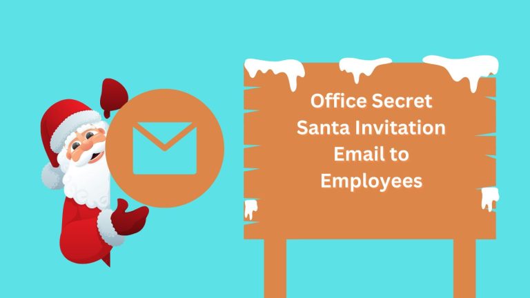 Office Secret Santa Invitation Email to Employees